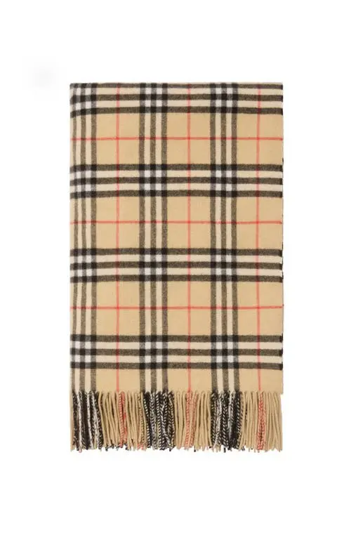 Burberry Check Cashmere Blanket - Sand Beige