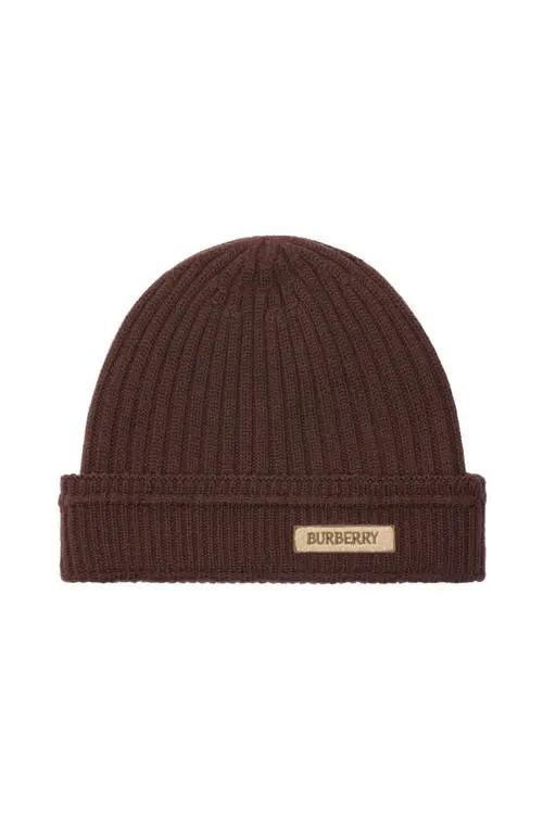 Burberry Logo Patch Wool Beanie