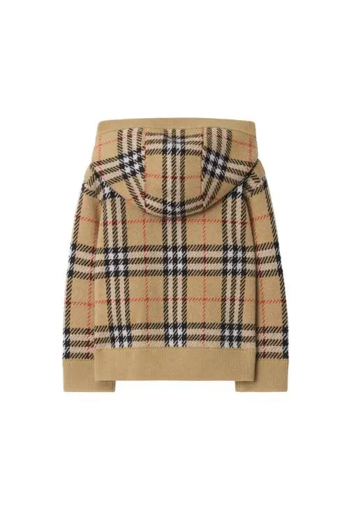 Burberry Check Wool Zip Hoodie