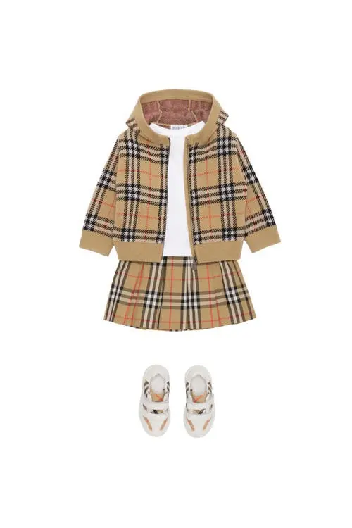 Burberry Check Wool Zip Hoodie