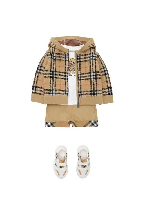 Burberry Check Wool Zip Hoodie