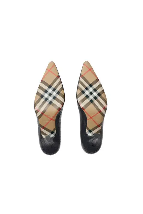 Burberry Check Leather Dame High Pumps