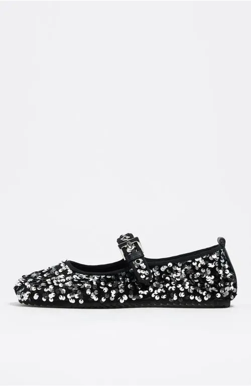 Bimba Y Lola Sequin Ballerina - Silver