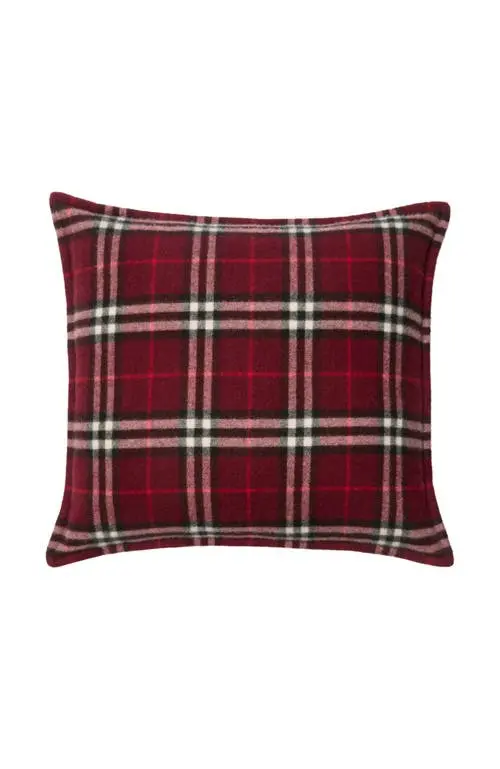 Burberry Check Cashmere Cushion - Oxblood Red