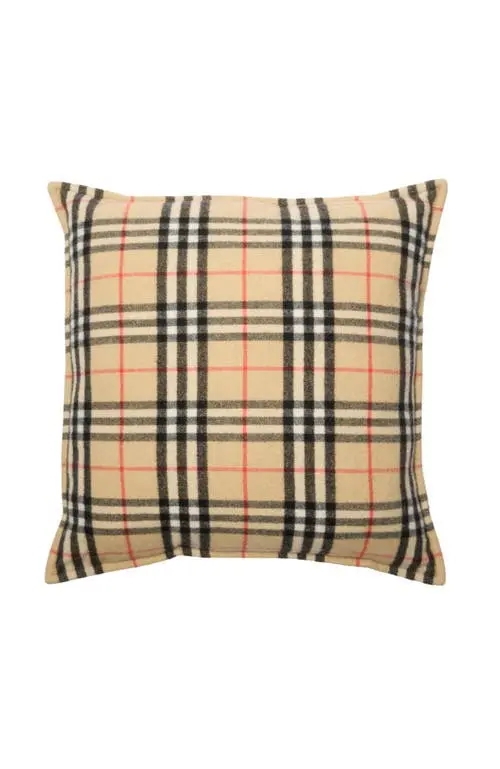 Burberry Check Cashmere Cushion - Sand Beige