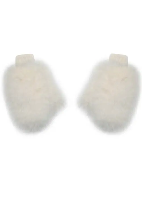 MISS CIRCLE Katia Faux Fur Mittens - White