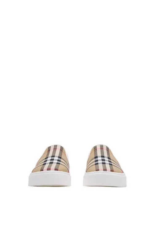 Burberry Check Cotton Slip-on Sneakers