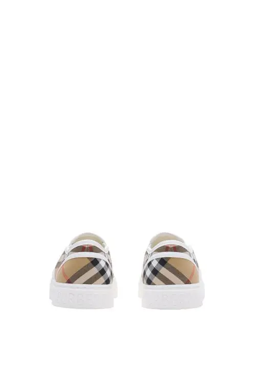 Burberry Check Cotton Slip-on Sneakers