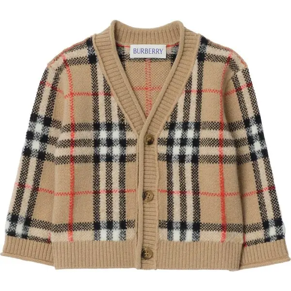 Burberry Check Wool Cashmere Cardigan