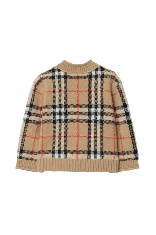 Burberry Check Wool Cashmere Cardigan
