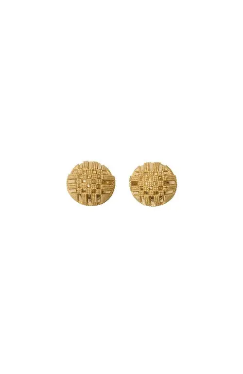 Burberry Check Granulation Sphere Earrings - Gold