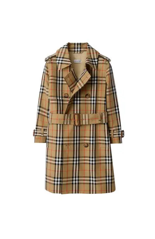 Burberry Check Cotton Twill Trench Coat