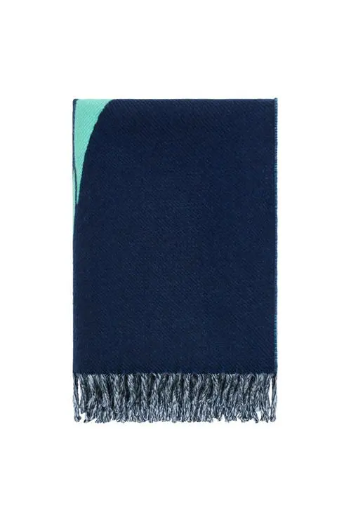 Burberry Ekd Wool Cashmere Blanket - Damson Blue