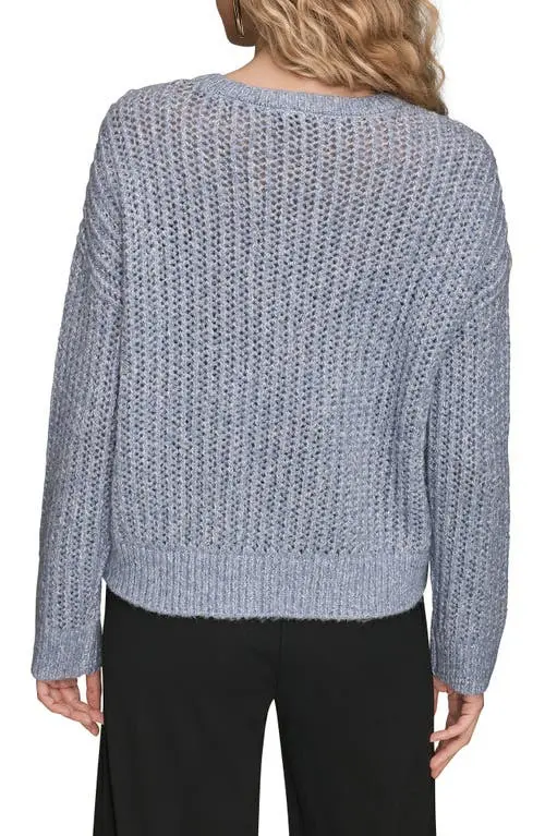 Donna Karan New York Open Stitch Crewneck Sweater - Tempest