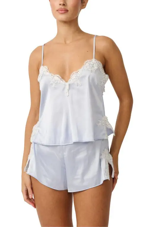 KAT THE LABEL Lace Trim Satin Tap Shorts - Cinderella