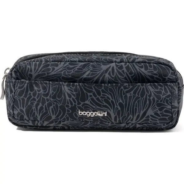 BAGGALLINI Long Pocket Cosmetic Bag - Midnight Blossom Print