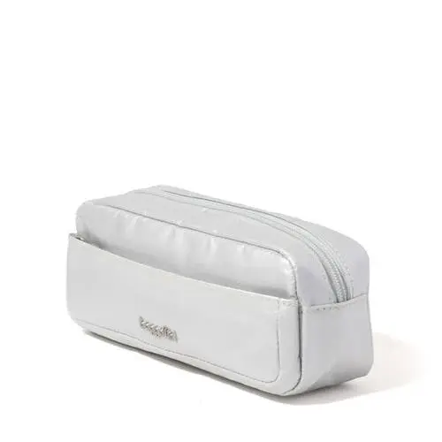 BAGGALLINI Long Pocket Cosmetic Bag - Silver Metallic