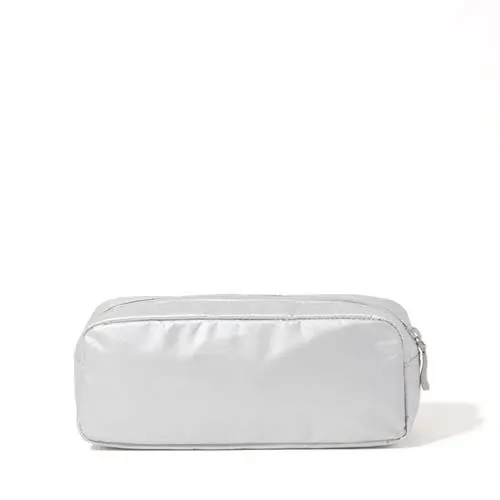 BAGGALLINI Long Pocket Cosmetic Bag - Silver Metallic