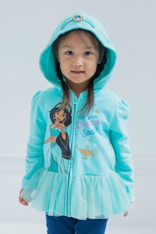 Disney Princess Zip-up Hoodie - Princess Jasmine Blue Blue