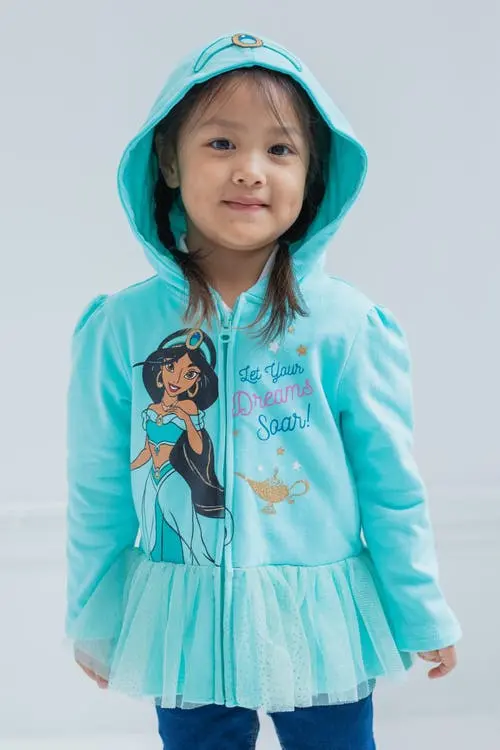 Disney Princess Zip-up Hoodie - Princess Jasmine Blue Blue