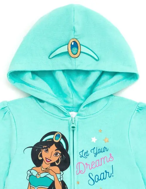 Disney Princess Zip-up Hoodie - Princess Jasmine Blue Blue