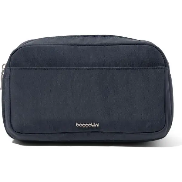BAGGALLINI Pocket Cosmetic Bag With Brush Organization - French Navy