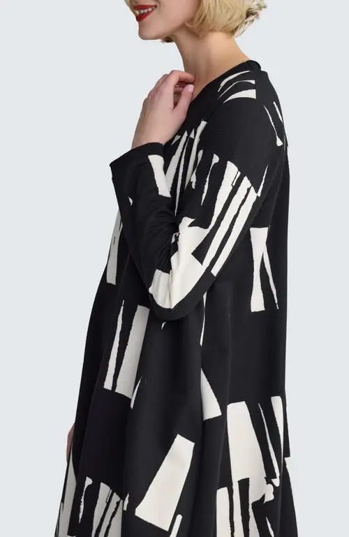 LUUKAA Printed Jersey Midi Dress - Ivory Black