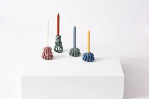 FORM & SEEK Frosting Loop Candle Holder - Green