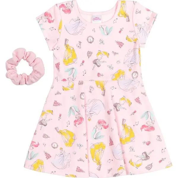 Disney Skater Dress & Scrunchie Set - Princess Pink