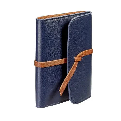 GRAPHIC IMAGE 7" Leather Wrapped Refillable Journal - Blue