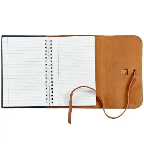 GRAPHIC IMAGE 7" Leather Wrapped Refillable Journal - Blue