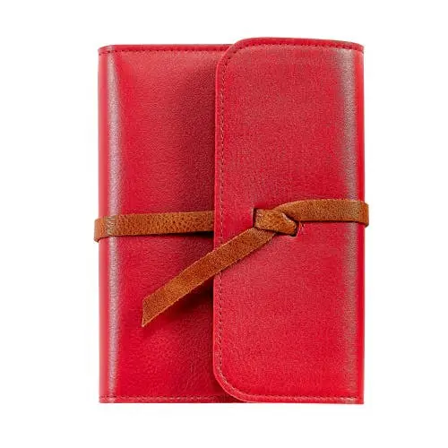 GRAPHIC IMAGE 7" Leather Wrapped Refillable Journal - Red