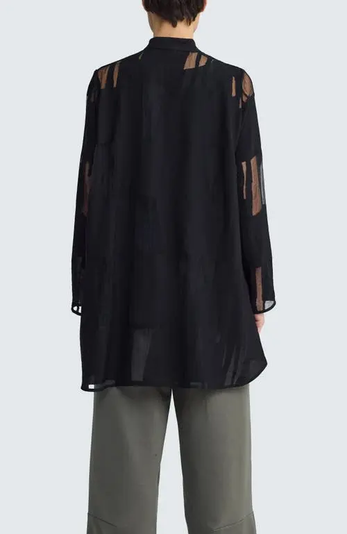 LUUKAA Ondine Sheer Jacquard Shirt