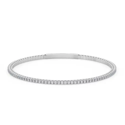 BLISS DIAMOND 1ct Diamond Flexible Oval Bangle Bracelet In 14k Gold Lab Grown - 14k Yellow Gold