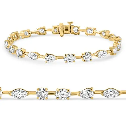BLISS DIAMOND 8ct Diamond Tennis Bracelet 7" 14k Gold Lab Grown - 14k Yellow Gold