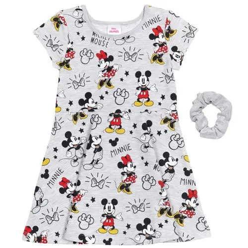 Disney Skater Dress & Scrunchie Set - Minnie Mouse Gray