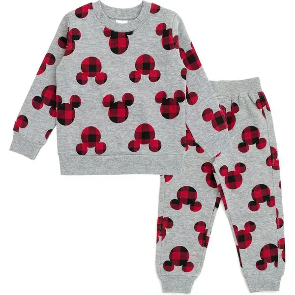 Disney Mickey Mouse & Friends Fleece Sweatshirt & Pants Set - Mickey Mouse Gray