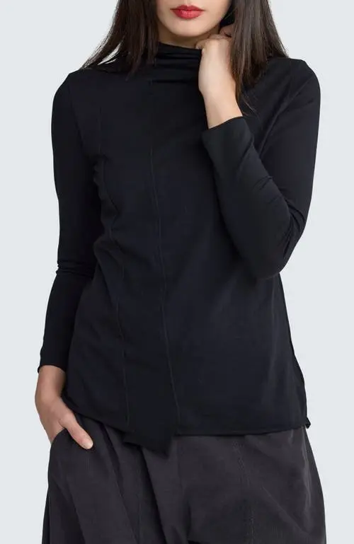 LUUKAA Nyx Structured Turtleneck Blouse - Black
