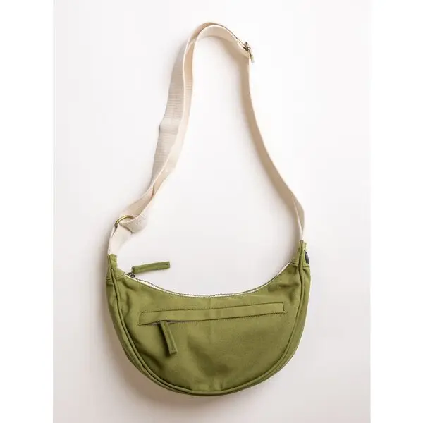 TERRA THREAD Organic Cotton Canvas Crossbody Bag - Olive Green