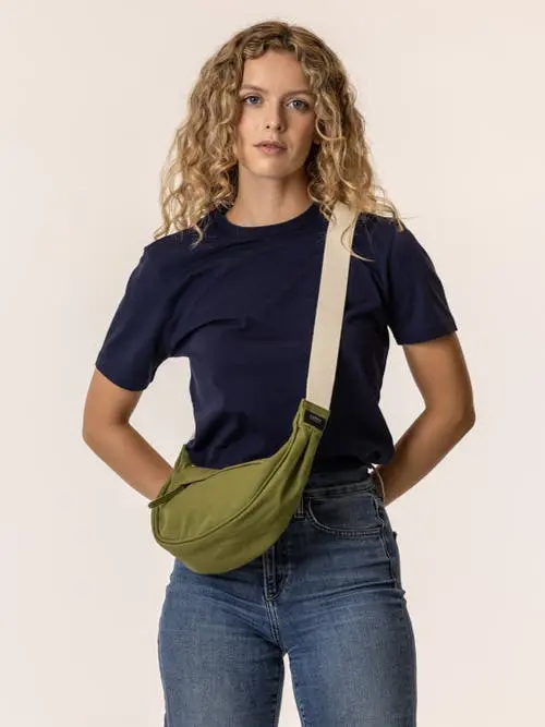 TERRA THREAD Organic Cotton Canvas Crossbody Bag - Olive Green
