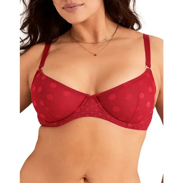 ADORE ME Bertie Unlined Demi Bra - Dark Red