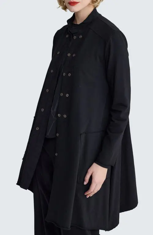 LUUKAA Asymmetric Cotton Jersey Jacket - Black