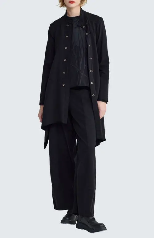 LUUKAA Asymmetric Cotton Jersey Jacket - Black