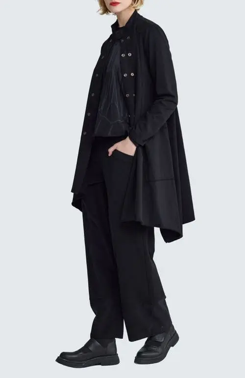 LUUKAA Asymmetric Cotton Jersey Jacket - Black