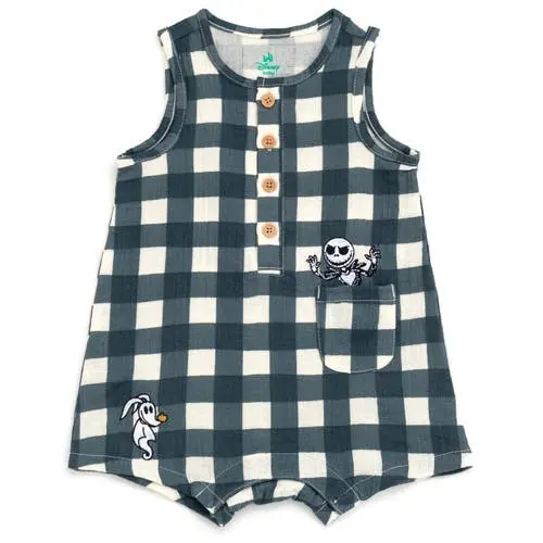 Disney Sleeveless Gauze Romper - Black/ Jack Skellington
