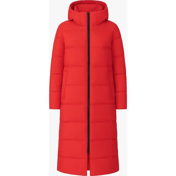 QUARTZ CO. Sofia | Hooded Down Winter Jacket - Fiery Red