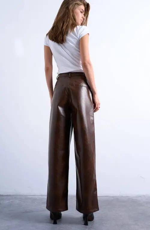 Topshop Faux Leather Pleated Pants