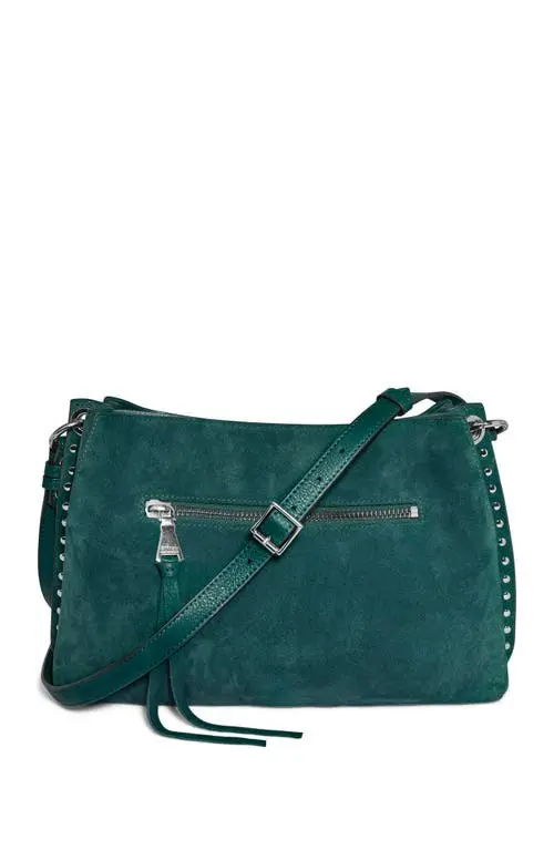 AIMEE Roma Shoulder Bag - Deep Emerald Suede