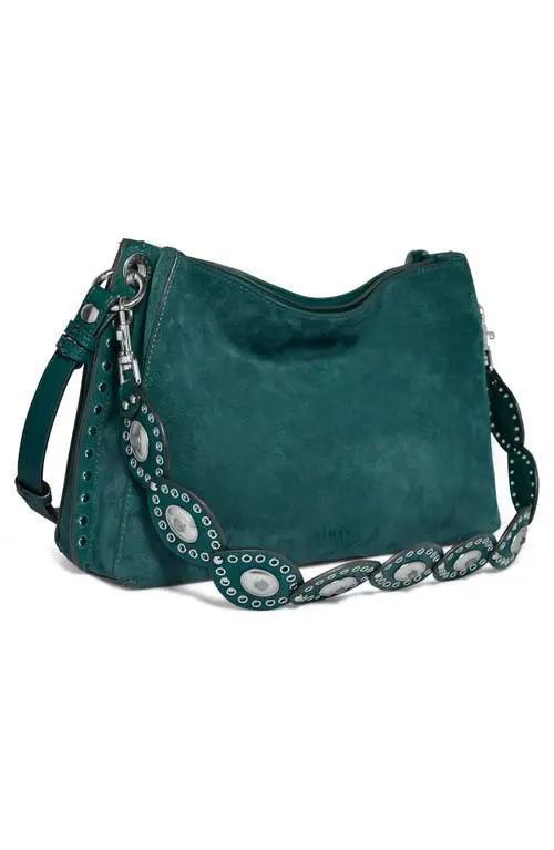 AIMEE Roma Shoulder Bag - Deep Emerald Suede