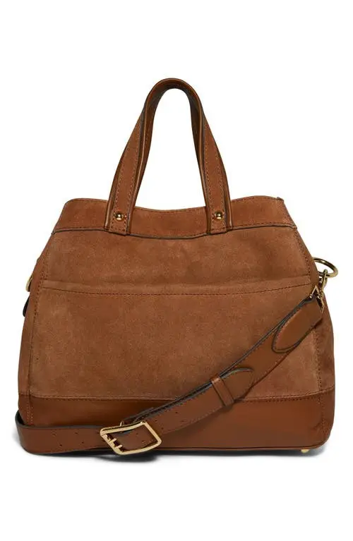 AIMEE Convertible Shopper Bag - Chestnut Suede